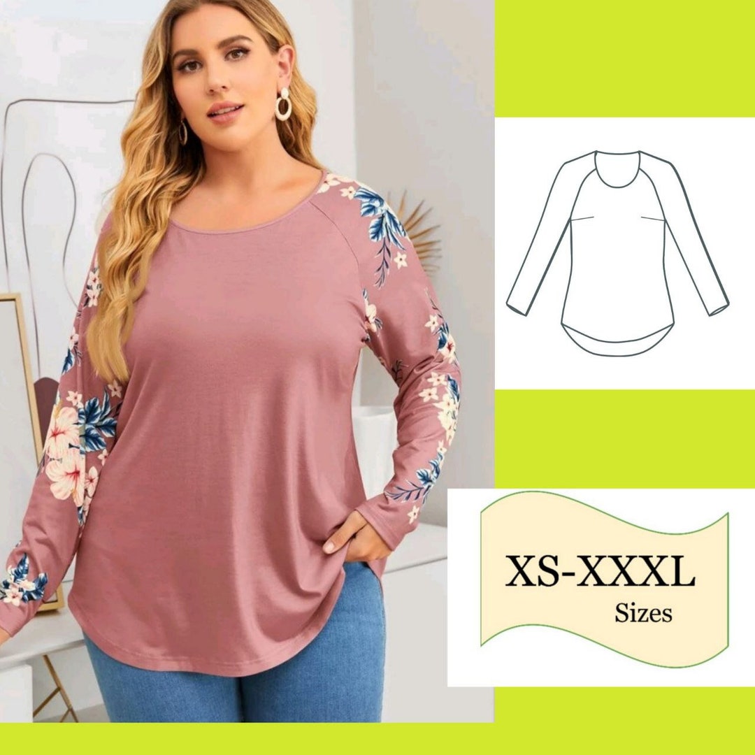 PDF Raglan Sleeve Top Pattern/ PDF Sewing Pattern/ Stretchy - Etsy