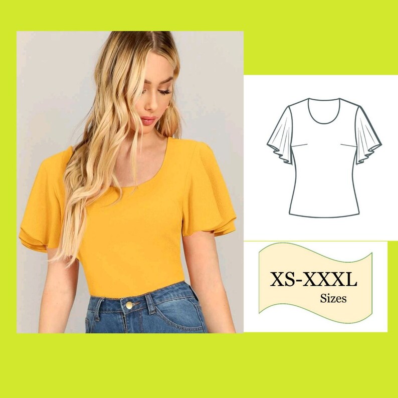PDF Top Pattern/ PDF Sewing Pattern/ Butterfly Sleeve Top - Etsy
