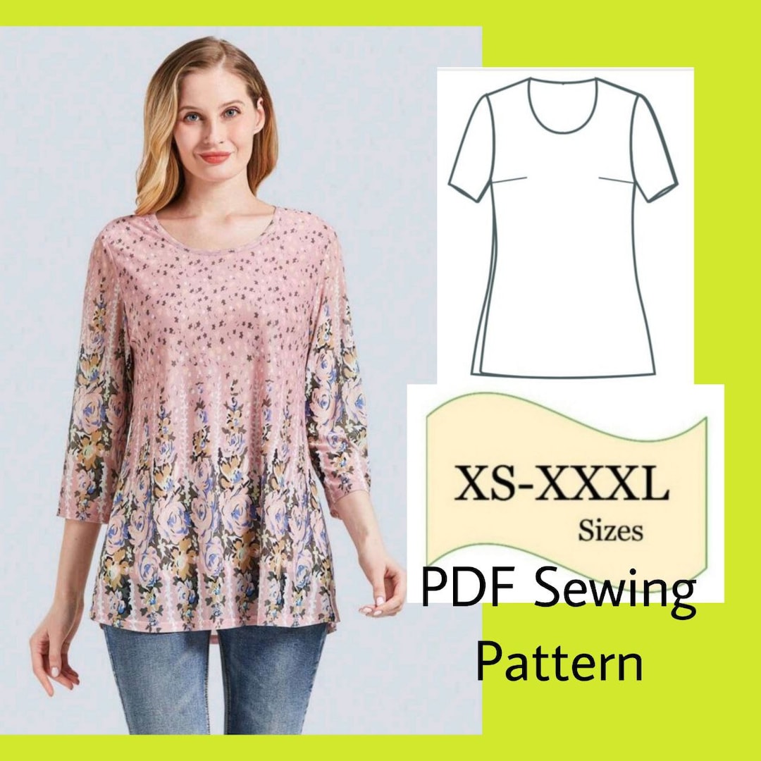 PDF Knit Tunic Sewing Pattern Top Sewing Pattern Tunic - Etsy