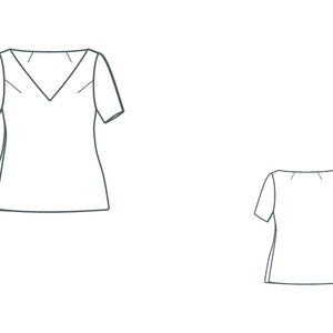 Pdf V Neck Top Women Sewing Pattern Pdf Summer Comfy Top for - Etsy