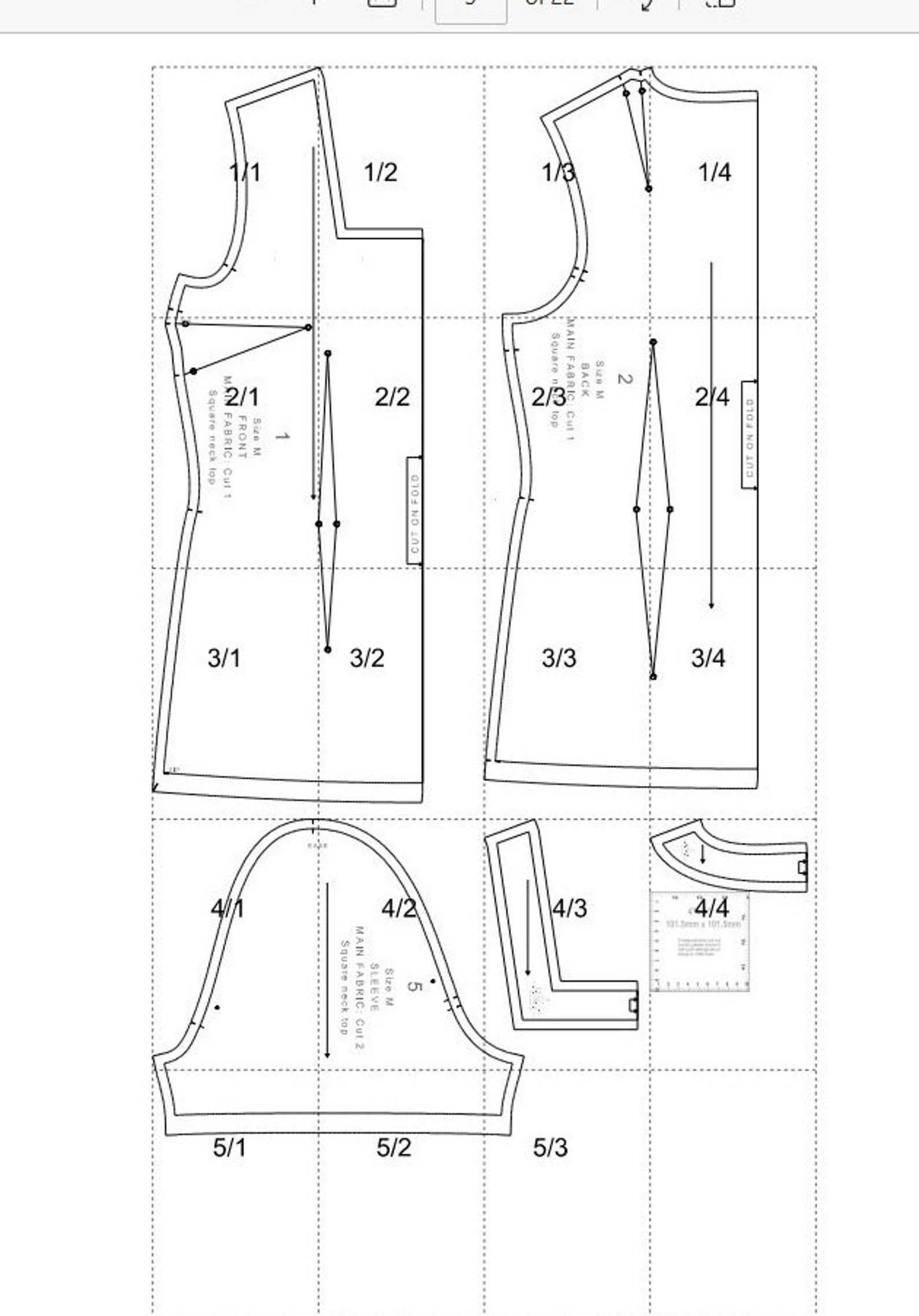 PDF Square Neck Top Sewing Pattern/puff Sleeve Top Pattern Summer PDF ...