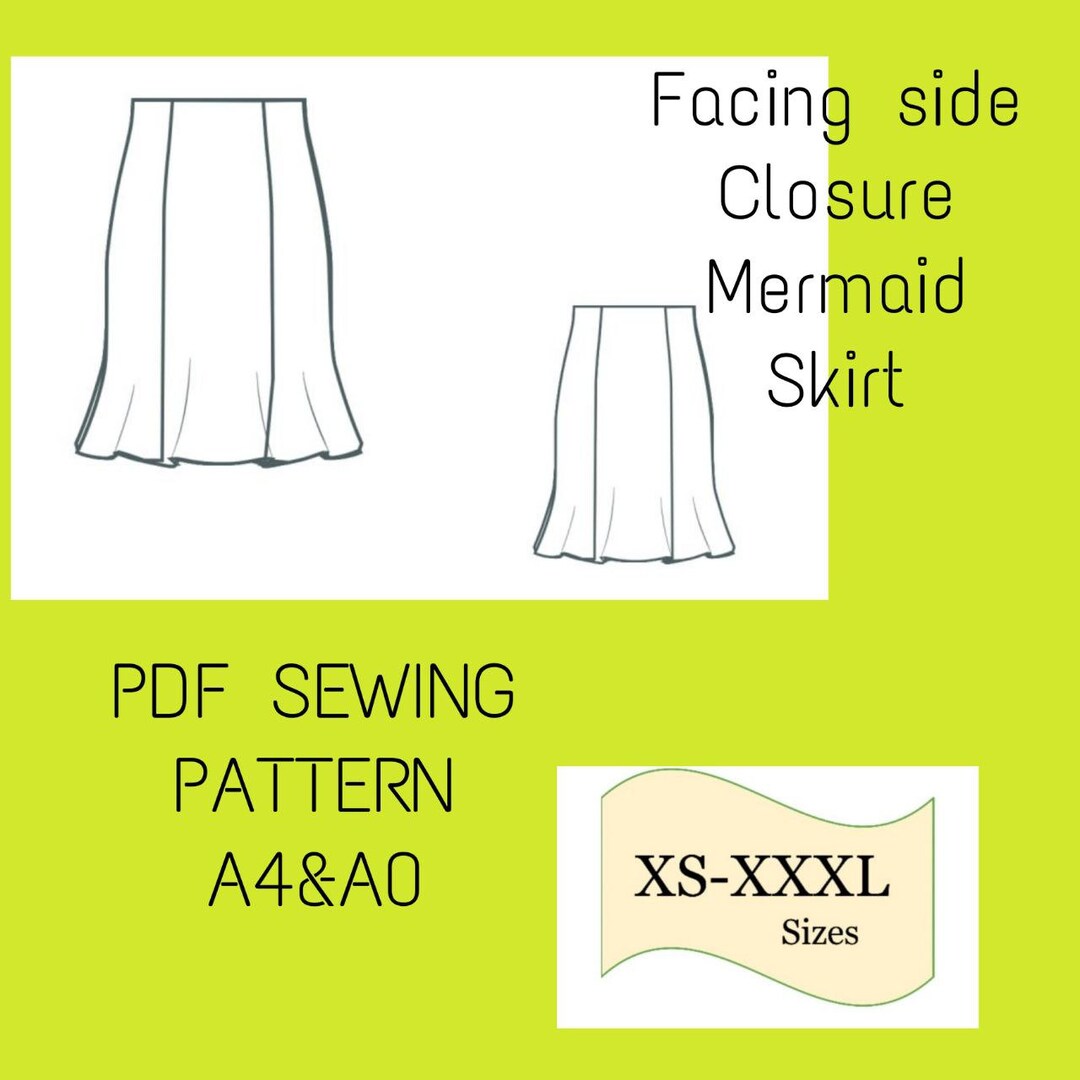PDF Trumpet Skirt Pattern, Sewing Pattern Skirt, Mermaid Skirt Digital ...