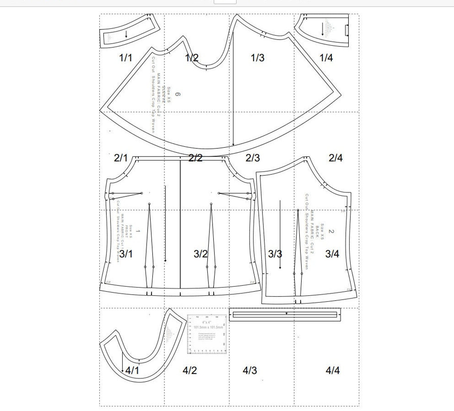 PDF Cut Out Shoulder Cropped Top Pattern, Wide Sleeve No Shoulders Top ...