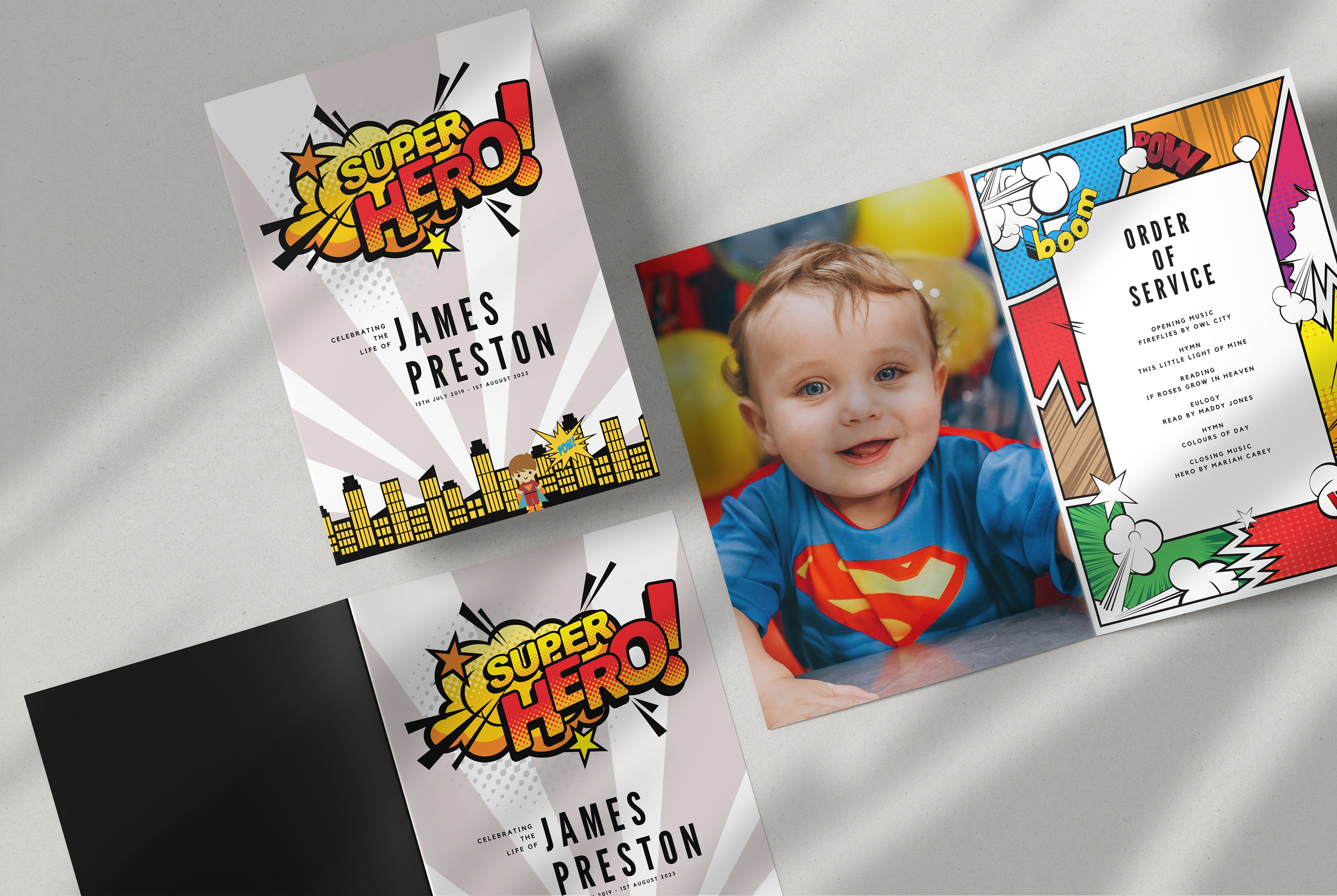 Superhero Comic Funeral Order of Service - Etsy