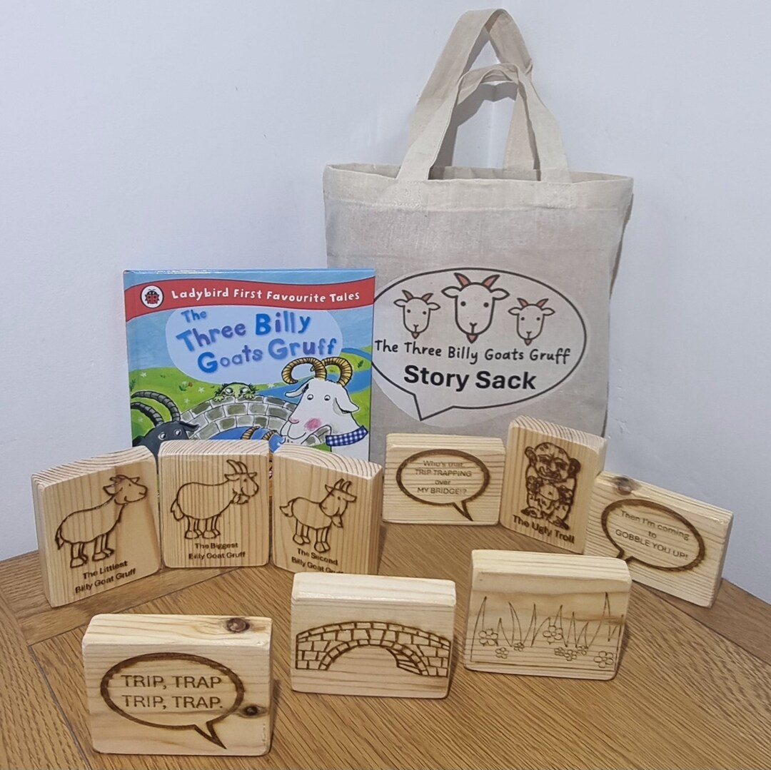 Children's Wooden Blocks Story Sack - Etsy
