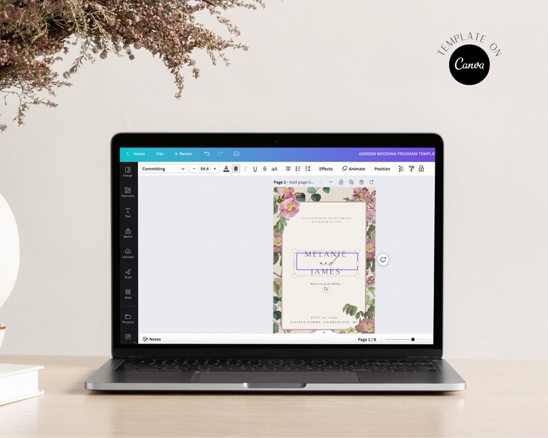 Unique Elegant Garden Wedding Floral Program Booklet Template - Etsy