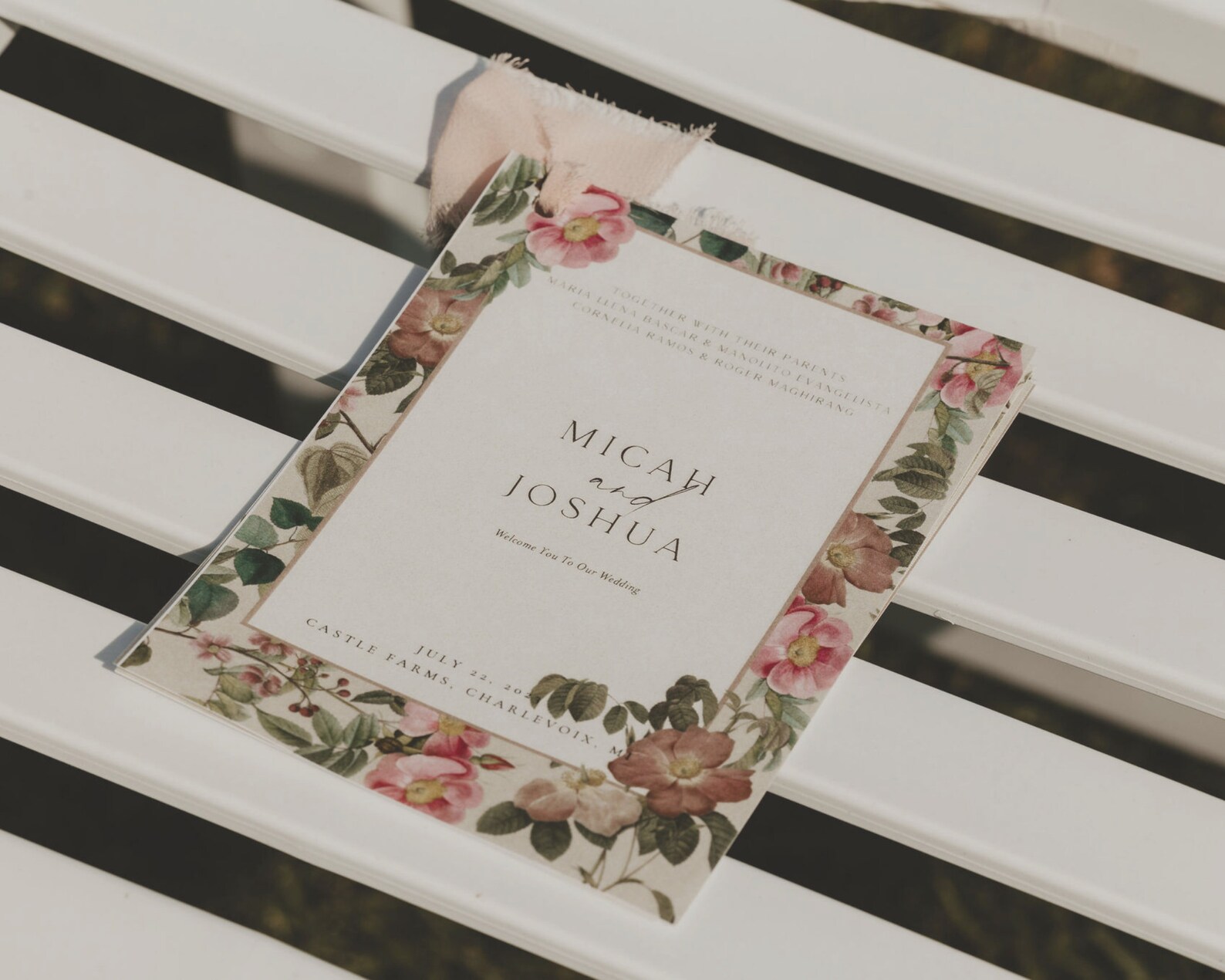 Unique Elegant Garden Wedding Floral Program Booklet Template - Etsy