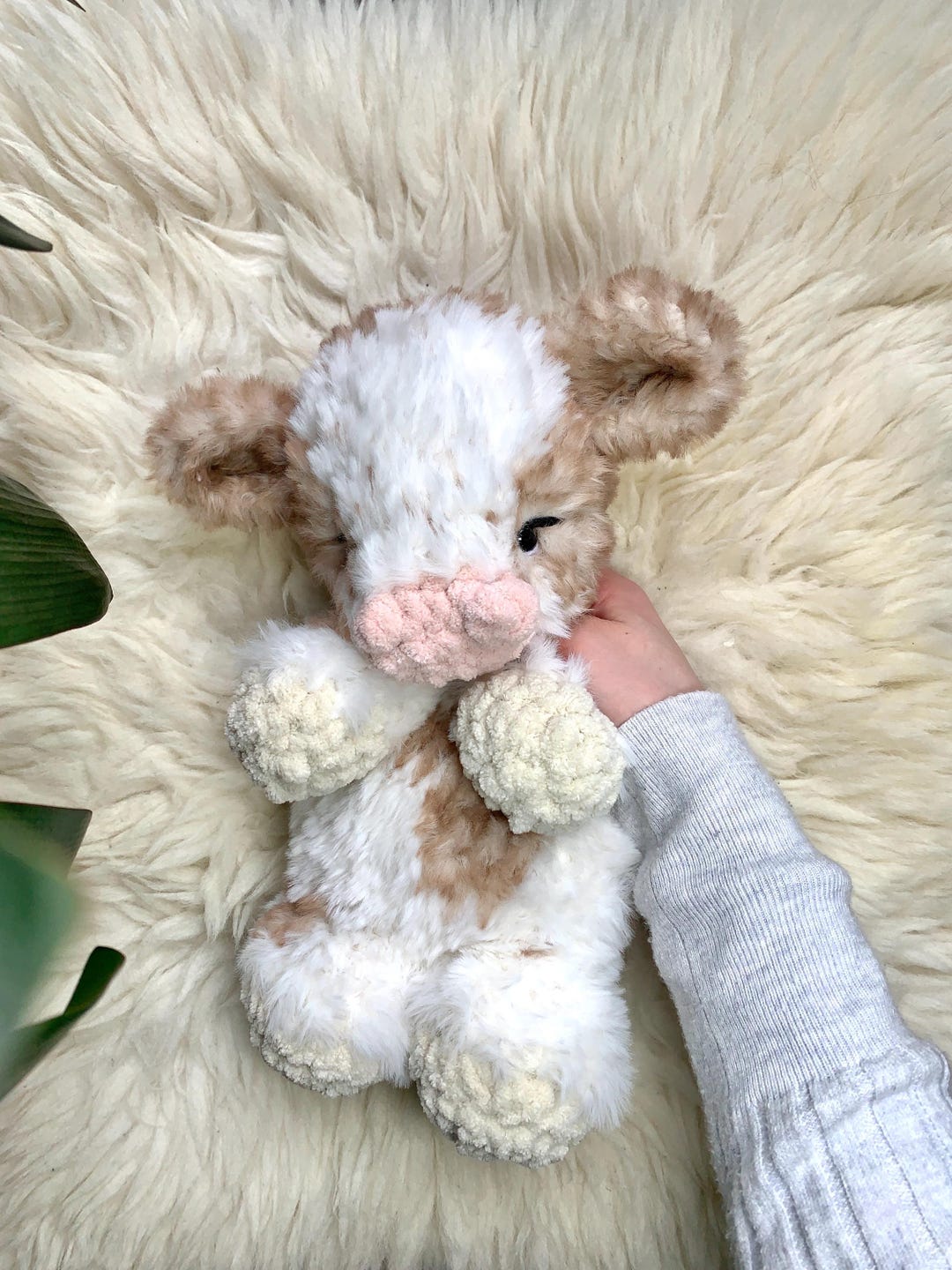 Fluffy Snuggler Cow | Crochet - Etsy