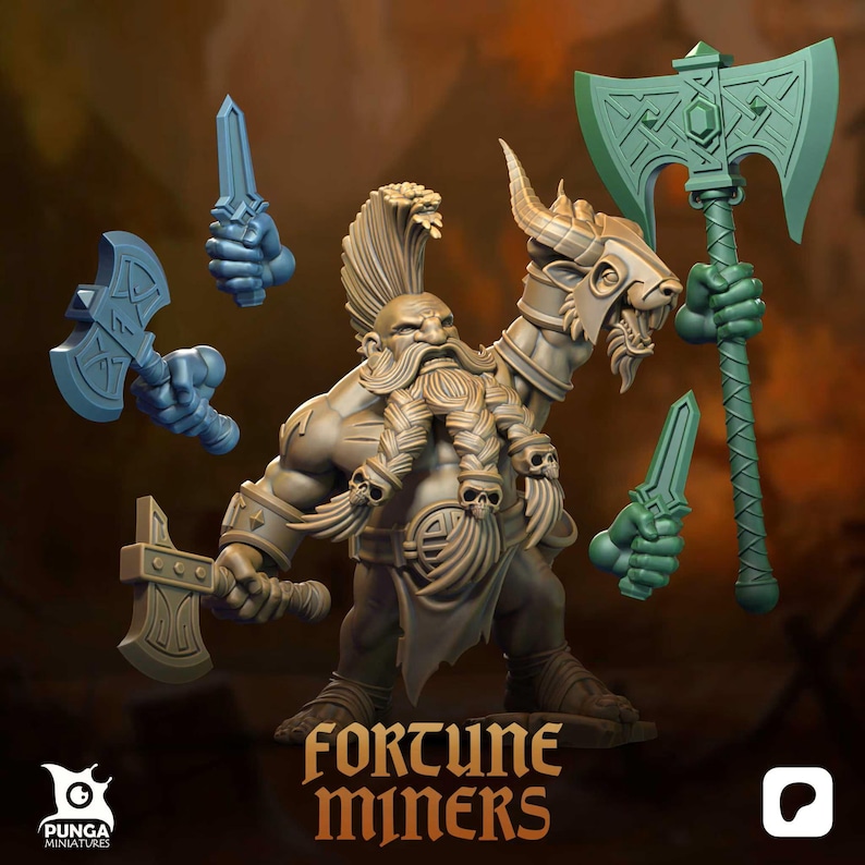 Dwarf Fortune Miners Warband | Fantasy Miniatures | Dnd | Tabletop ...