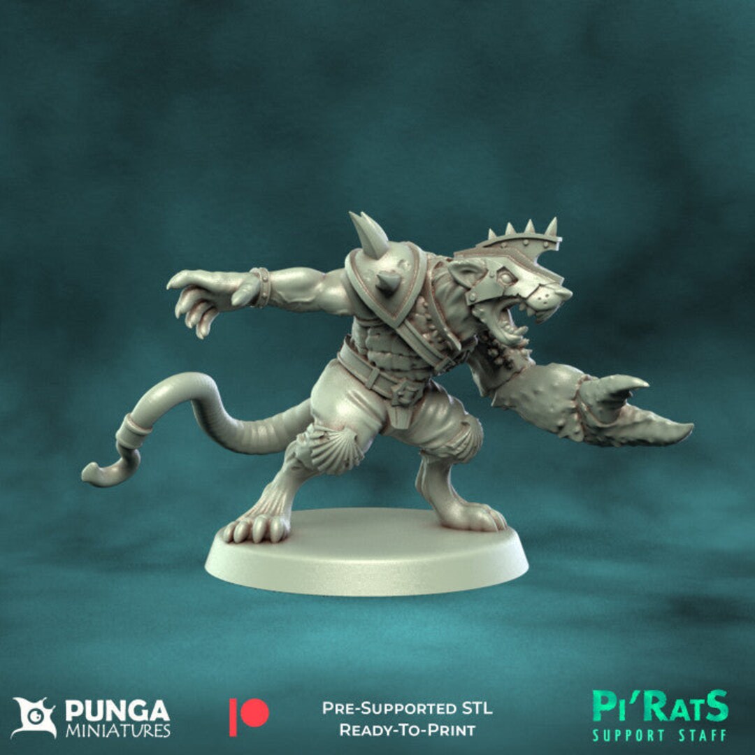 Pi'rat Blitzer With Claw | Fantasy Football | Punga Miniatures - Etsy