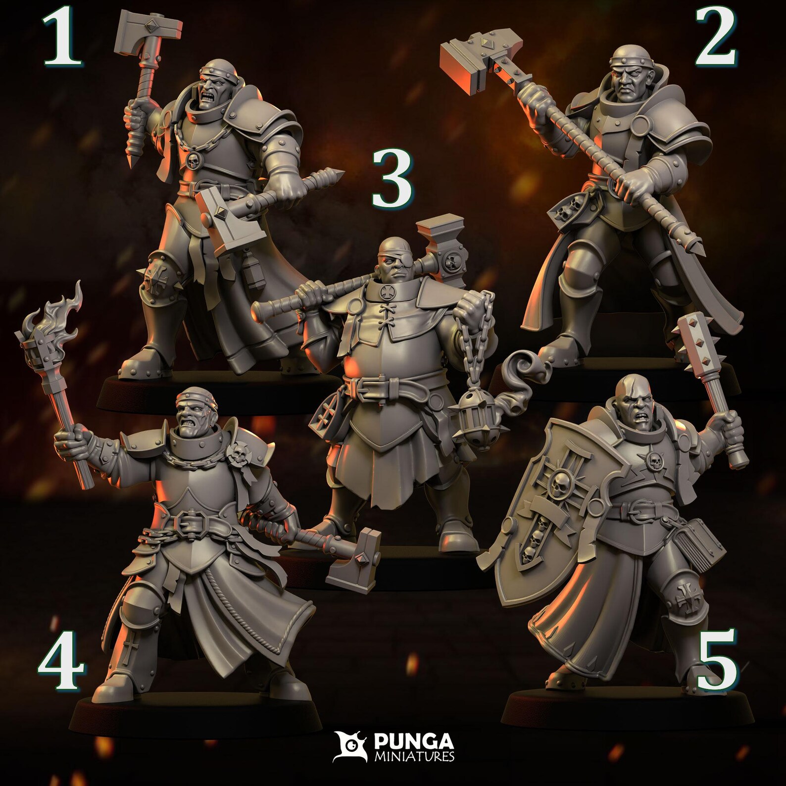 Warrior Priests | Fantasy | Dnd Miniatures | Mordheim | Punga ...