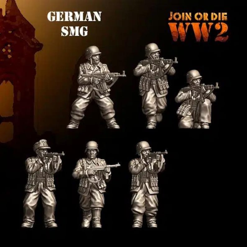 28mm German SMG | WW2 | 3D Breed Miniatures | Germany - Etsy