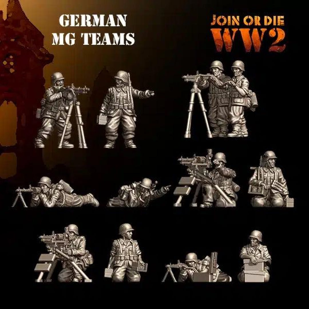 28mm German MG Teams | WW2 | 3D Breed Miniatures | Germany - Etsy