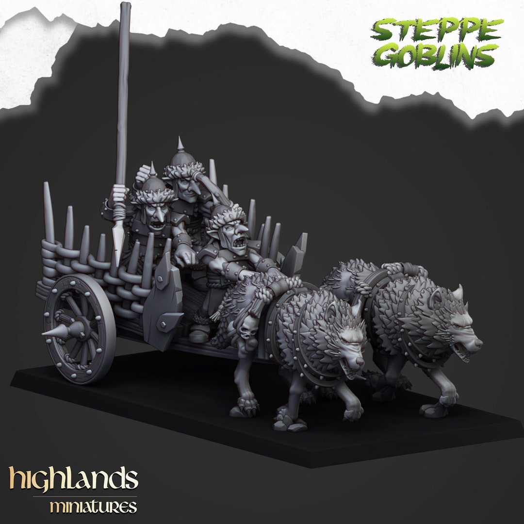 Goblin Chariot | Highland Miniatures, Fantasy Steppe Goblins - Etsy