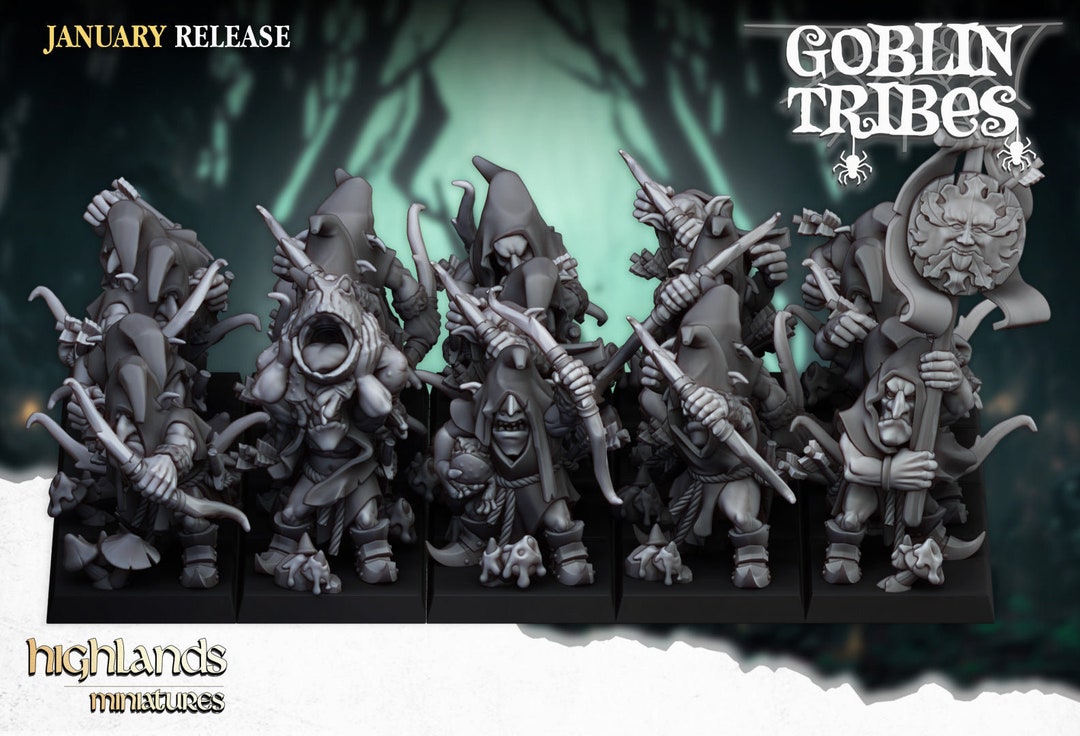 Goblin Bowmen | Highland Miniatures, Fantasy Swamp Goblins - Etsy