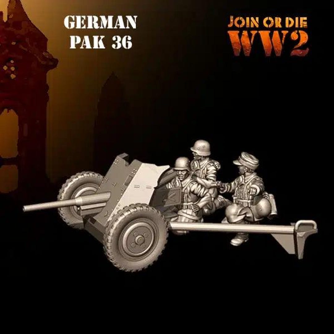 28mm German PAK 36 AT Gun | WW2 | 3D Breed Miniatures | Germany - Etsy