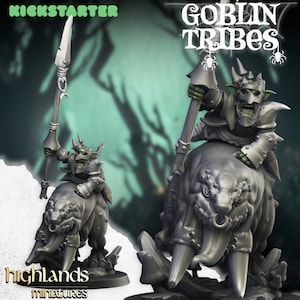 Goblin Boss on Squig | Highland Miniatures, Fantasy Swamp Goblins - Etsy