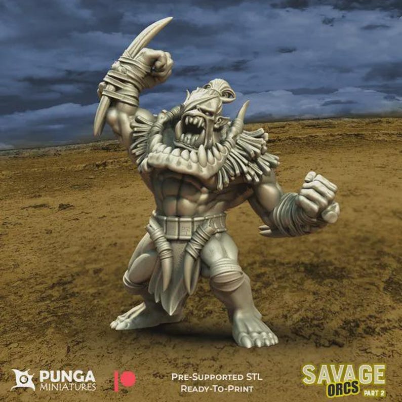 Savage Orc Team | Fantasy Football | Orc Team | Punga Miniatures - Etsy