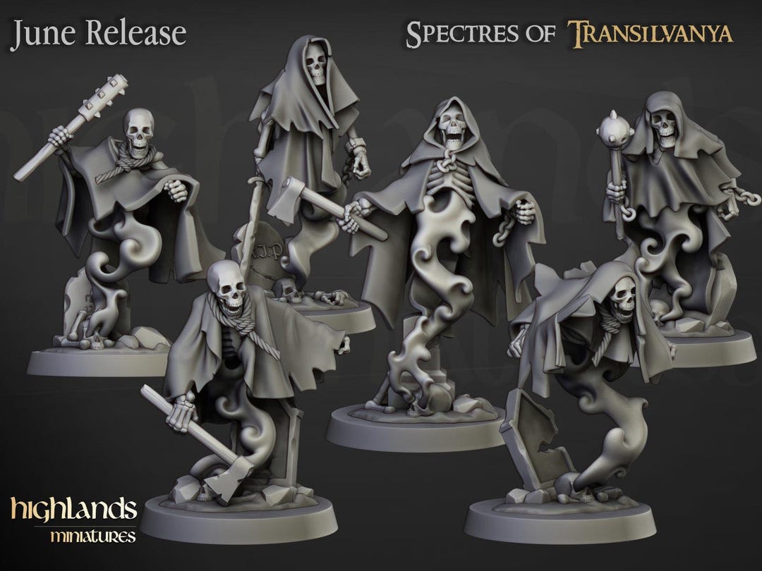 28mm Crypt Ghosts | Highland Miniatures, Fantasy Transilvanya - Etsy