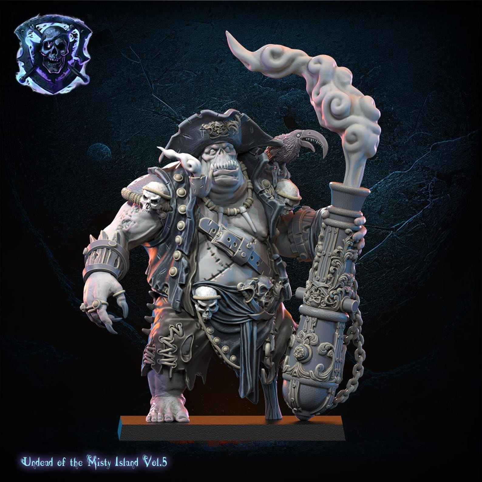 28mm Captain smoke, Undead Ogre Hero Undead Proxy Tabletop Wargaming ...