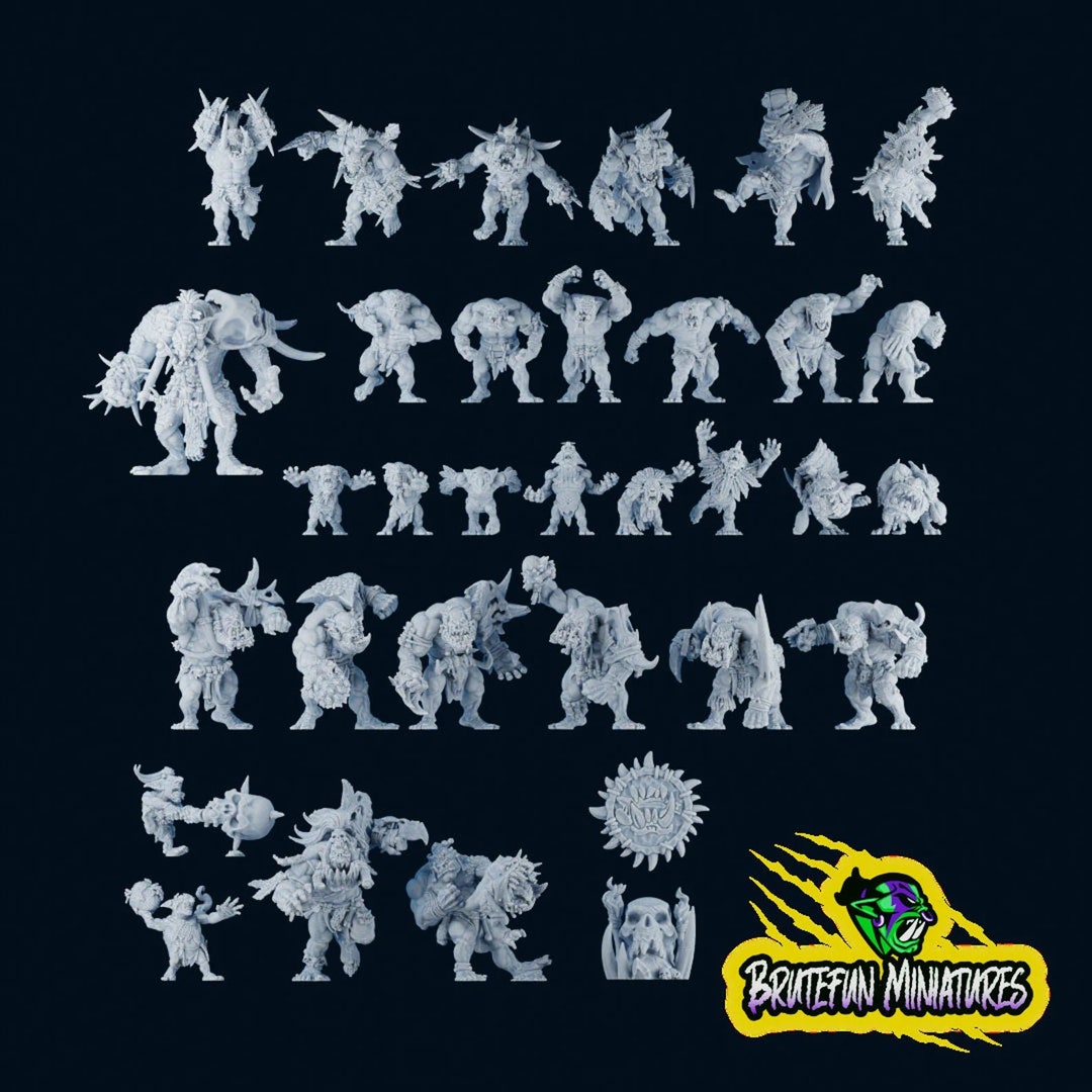 Savage Orc Team | Fantasy Football | Brutefun Miniatures - Etsy