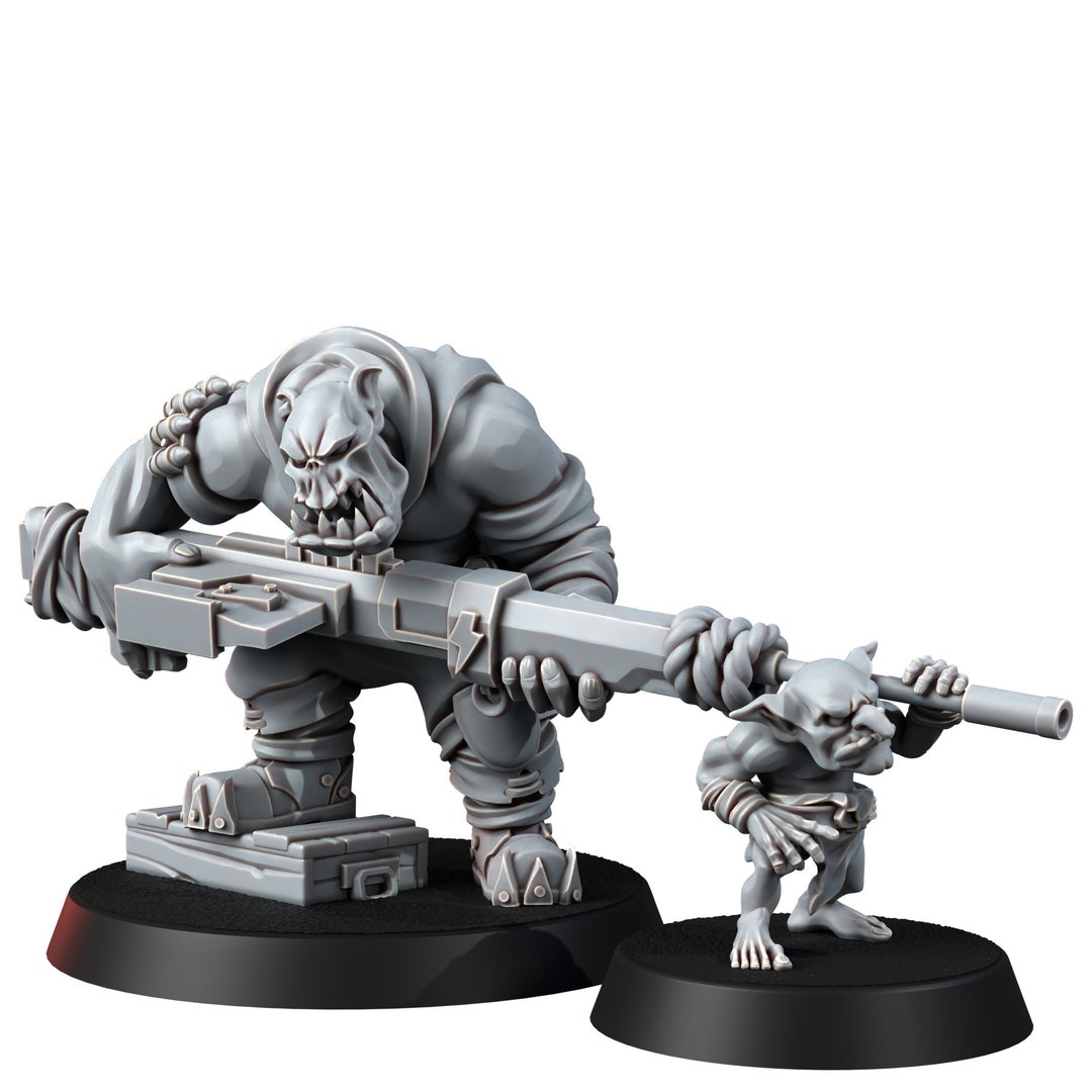 Orc Sniper and Goblin Sidekick Ork Proxy Tabletop Wargaming Malicious ...