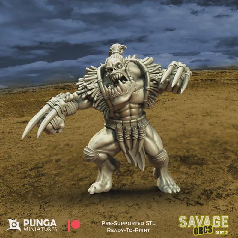 Savage Orc Team | Fantasy Football | Orc Team | Punga Miniatures - Etsy