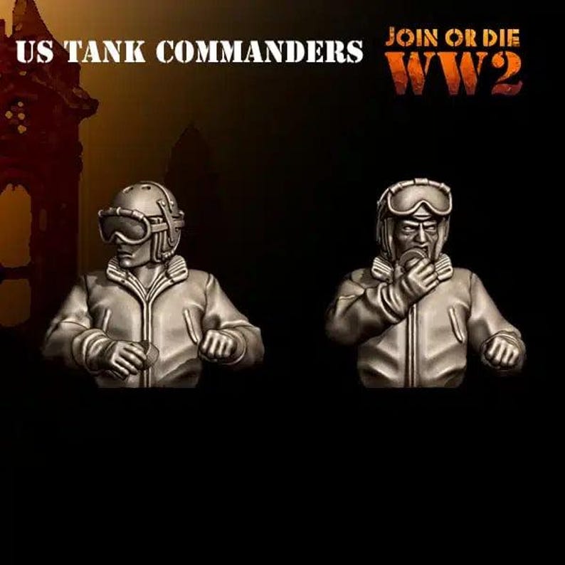 28mm US Army G.I. Tank Commanders WW2 3D Breed Miniatures United States ...