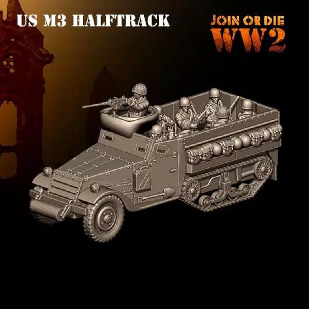 28mm US Army M3 Halftrack WW2 3D Breed Miniatures United States - Etsy