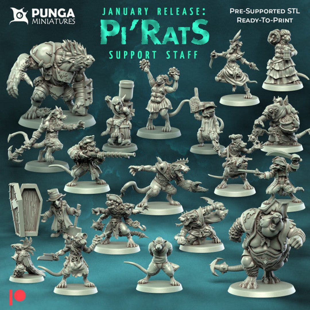 Pi'rat Support Staff | Fantasy Football | Rat Team | Punga Miniatures ...