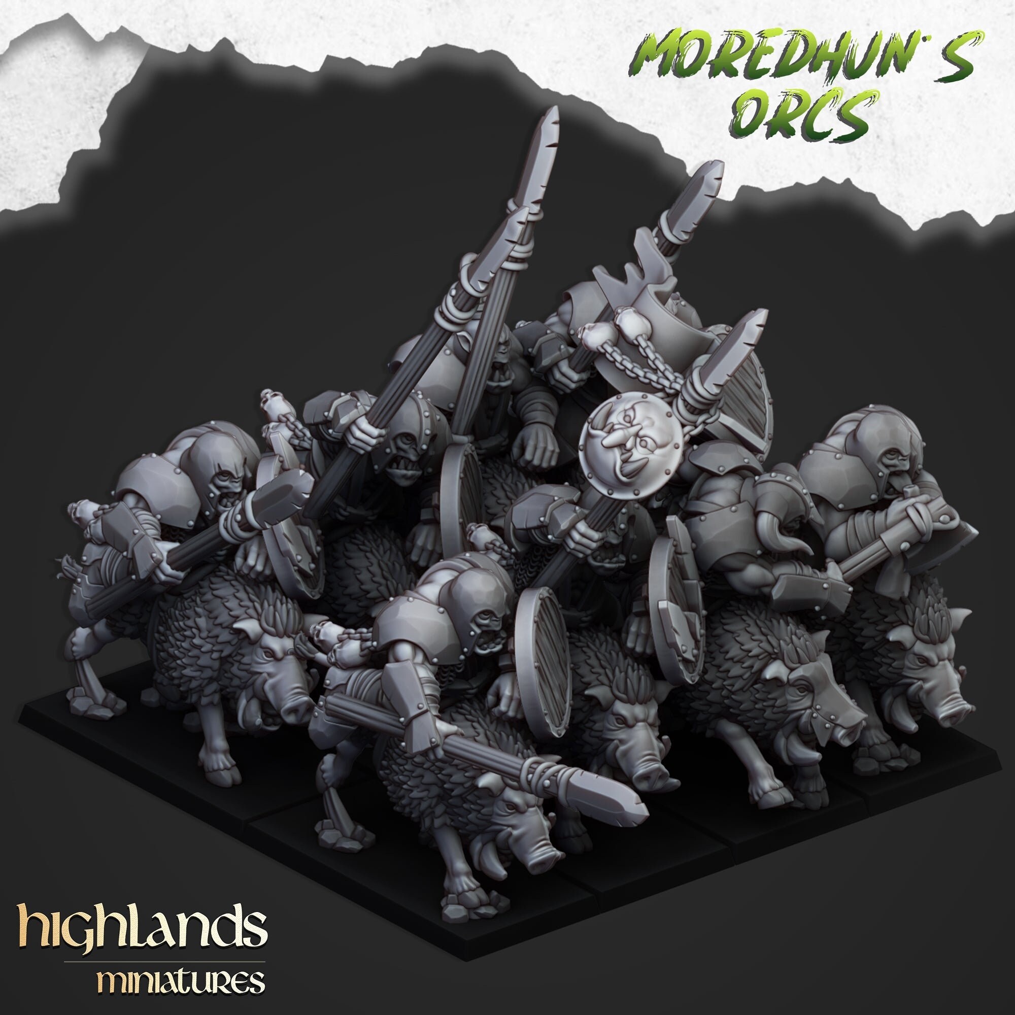 Orc Boar Riders | Highland Miniatures, Fantasy Moredhun's Orcs - Etsy