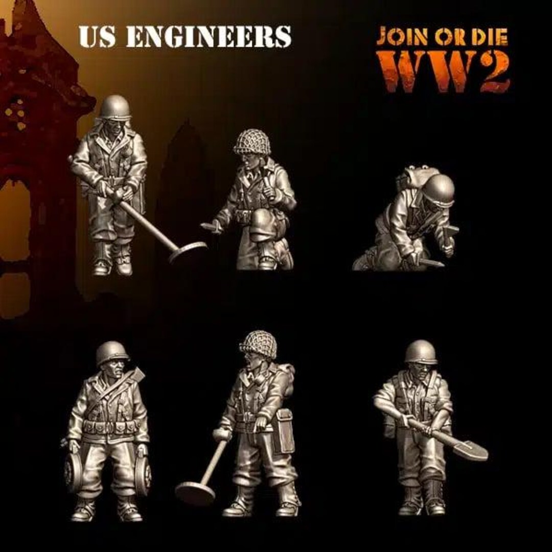 28mm US Army G.I. Engineers WW2 3D Breed Miniatures United States - Etsy