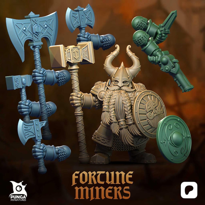 Dwarf Fortune Miners Warband | Fantasy Miniatures | Dnd | Tabletop ...