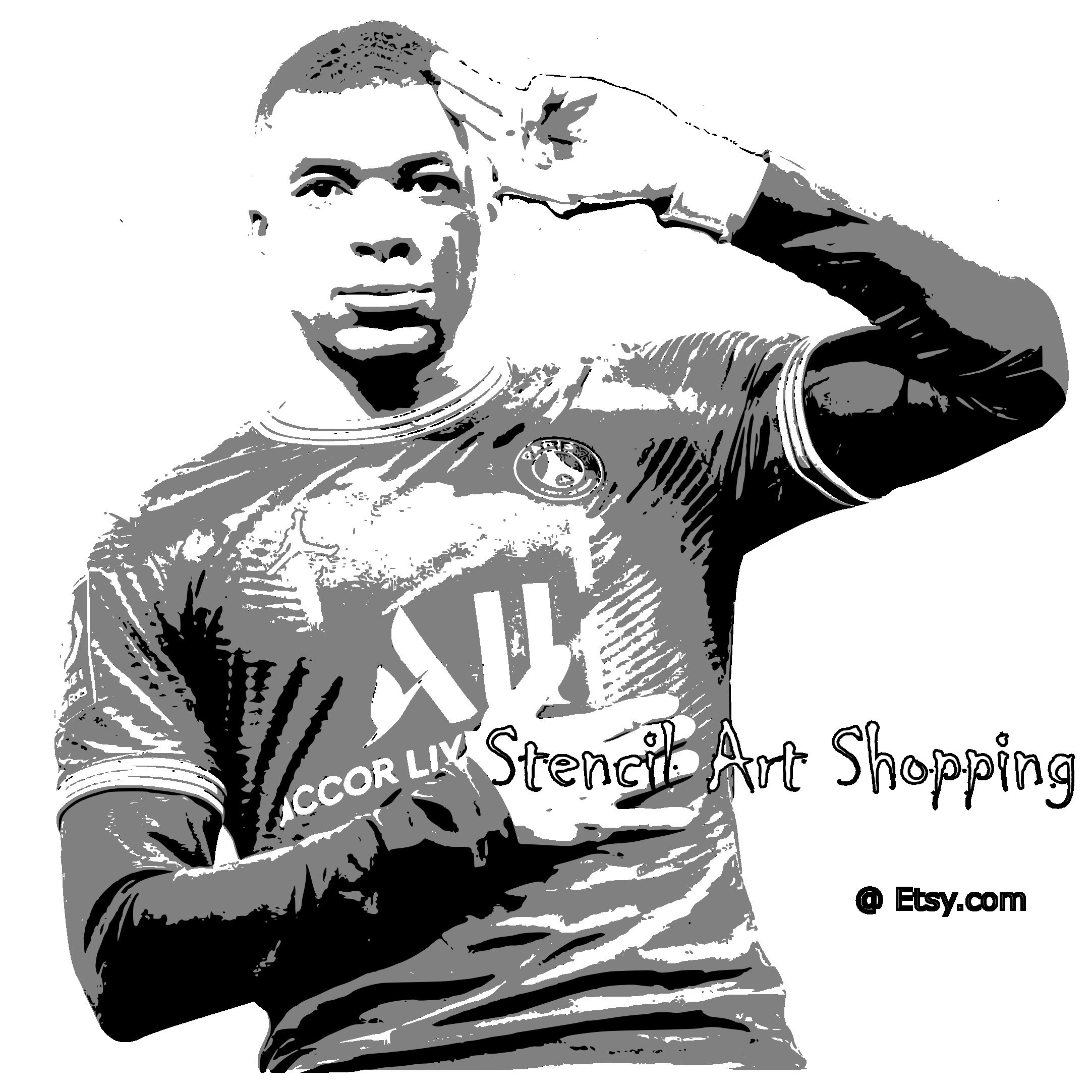 Kylian Mbappe Two Layer Stencil - Etsy Australia