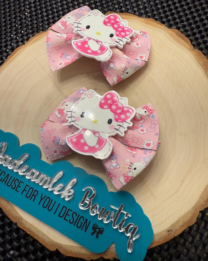 Hello Kitty Bows / Sanrio /kawaii Pigtails / Bows for Girl, Lazos Para ...