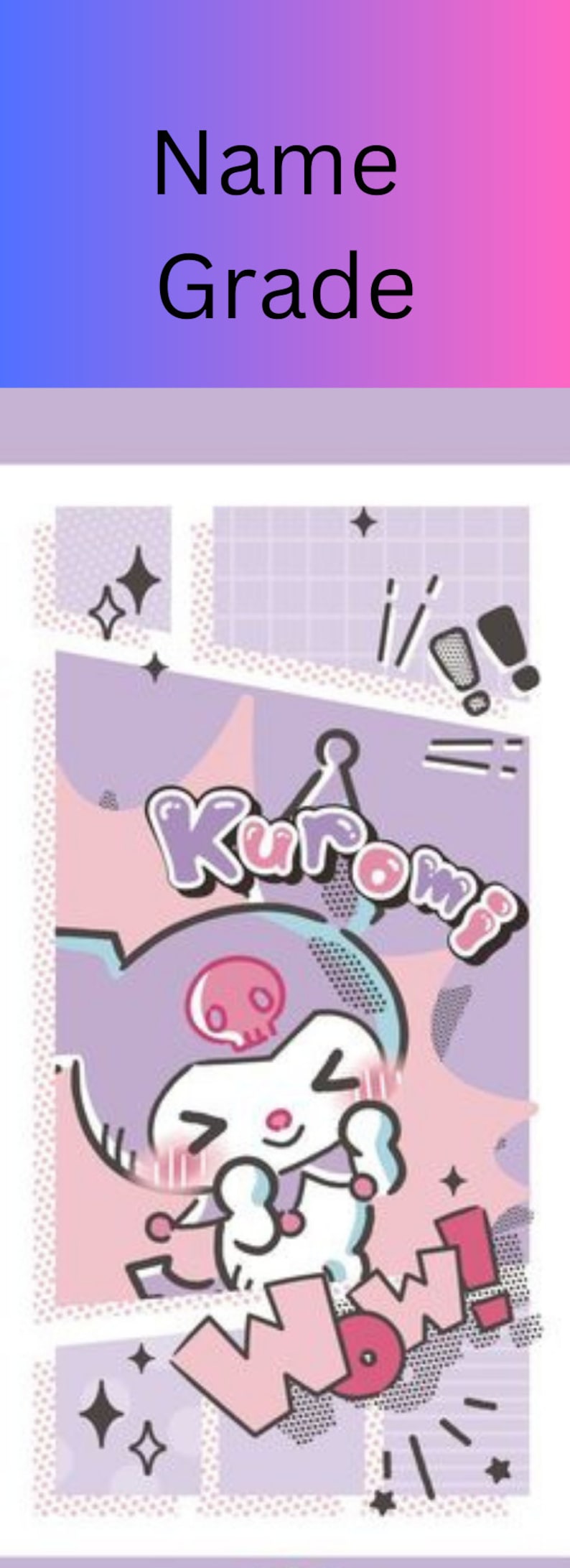 Kuromi Kawaii Anime Sanrio Custom Lables / Pegatina Escolares /daycare ...