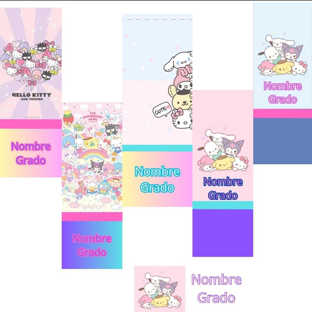 Sanrio Friends Anime Kawaii Custom Lables / Pegatina Escolares /daycare ...