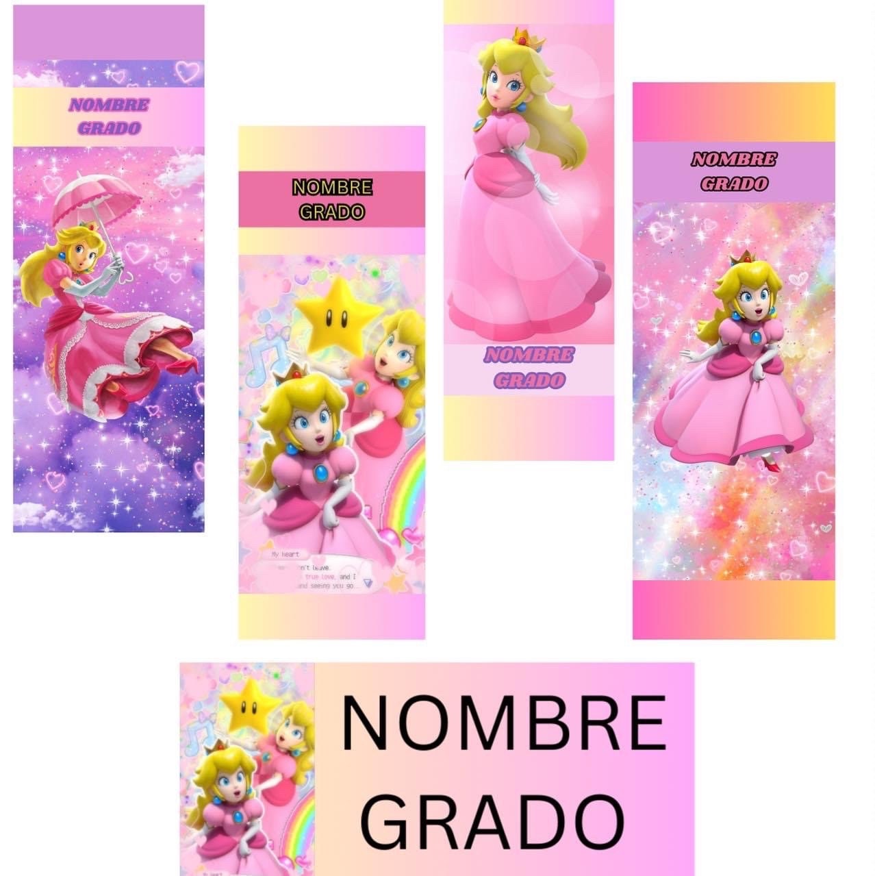 Princess Peach Custom Lables / Pegatina Escolares /daycare Labels ...