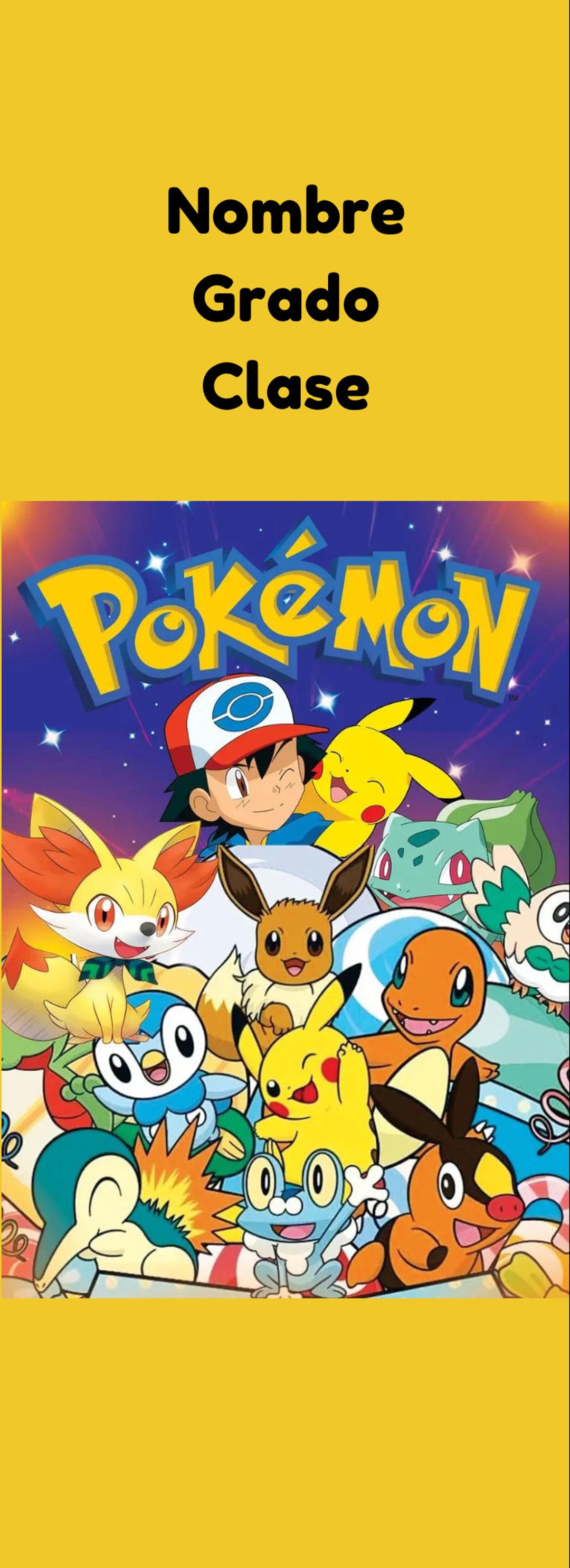 Pokemon Boy Anime Kawaii Custom Lables / Pegatina Escolares /daycare ...