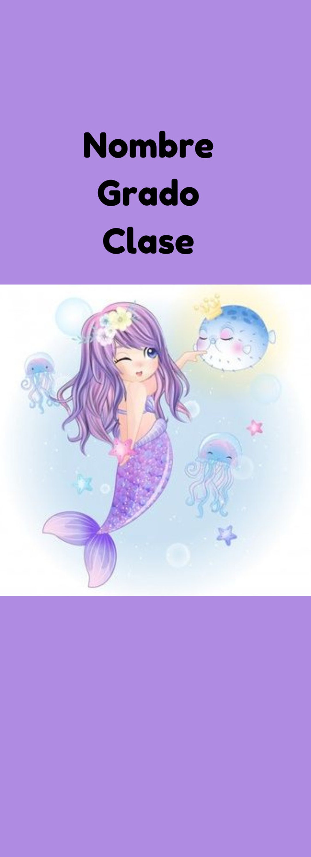 Mermaids Mar Labels Escolares, Tags Bultos, Thermos 20 Oz Escuela ...