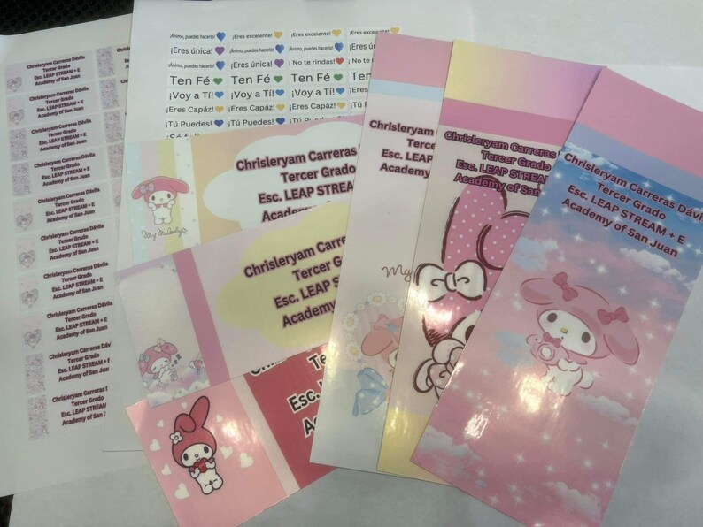 Melody Kawaii Anime Sanrio Custom Lables / Pegatina Escolares /daycare ...