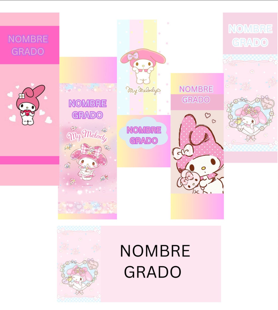 Melody Kawaii Anime Sanrio Custom Lables / Pegatina Escolares /daycare ...
