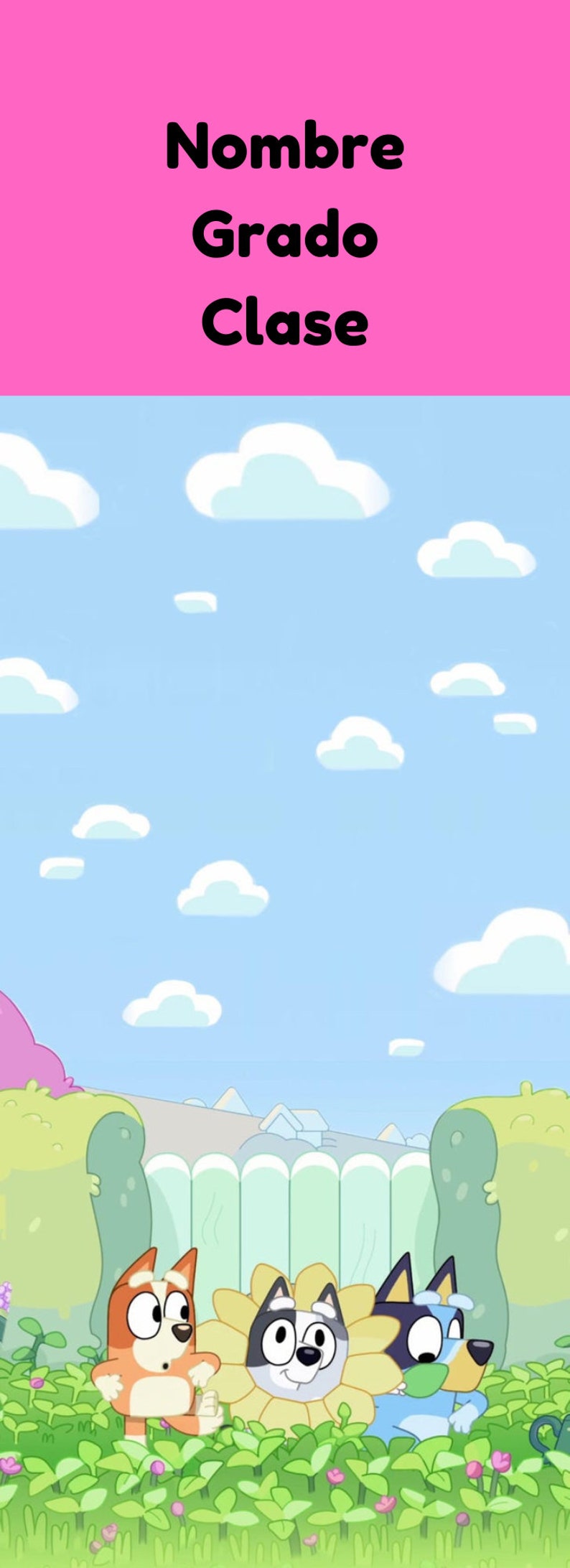 Bluey Bingo Cartoon Etiquetas personalizadas / Pegatina escolares ...