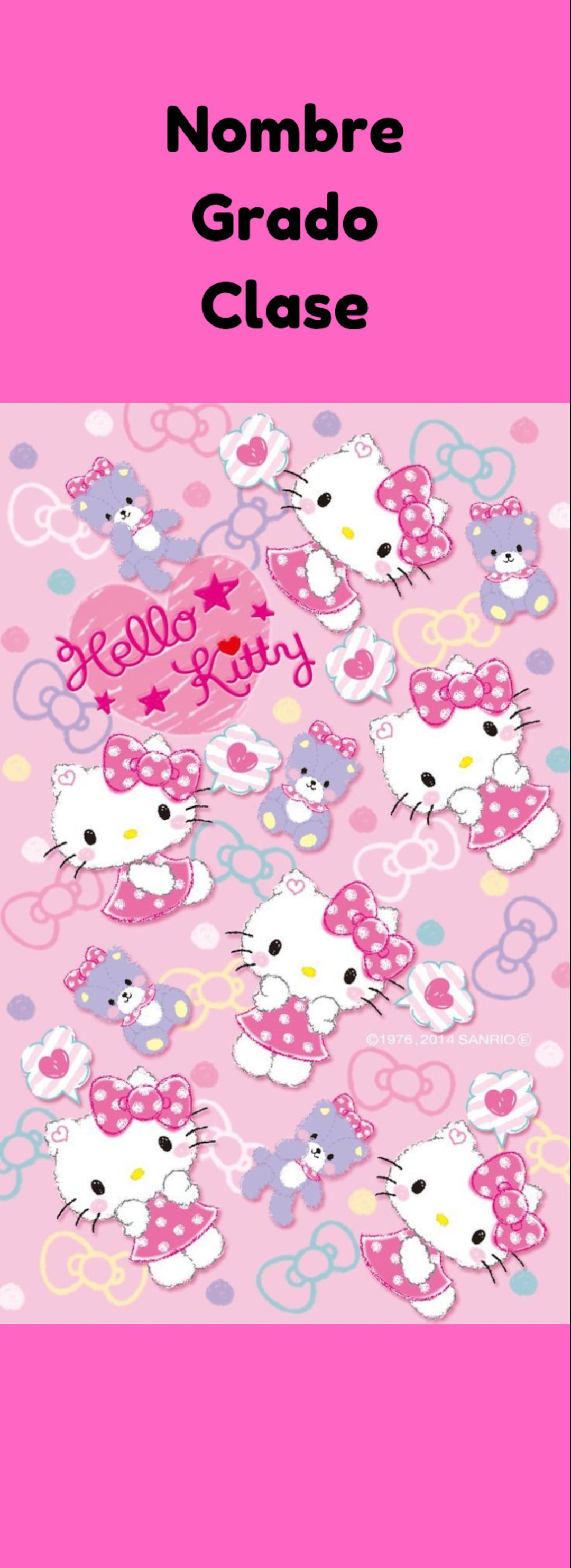 Hello Kitty Kawaii Anime Sanrio Custom Lables / Pegatina Escolares ...