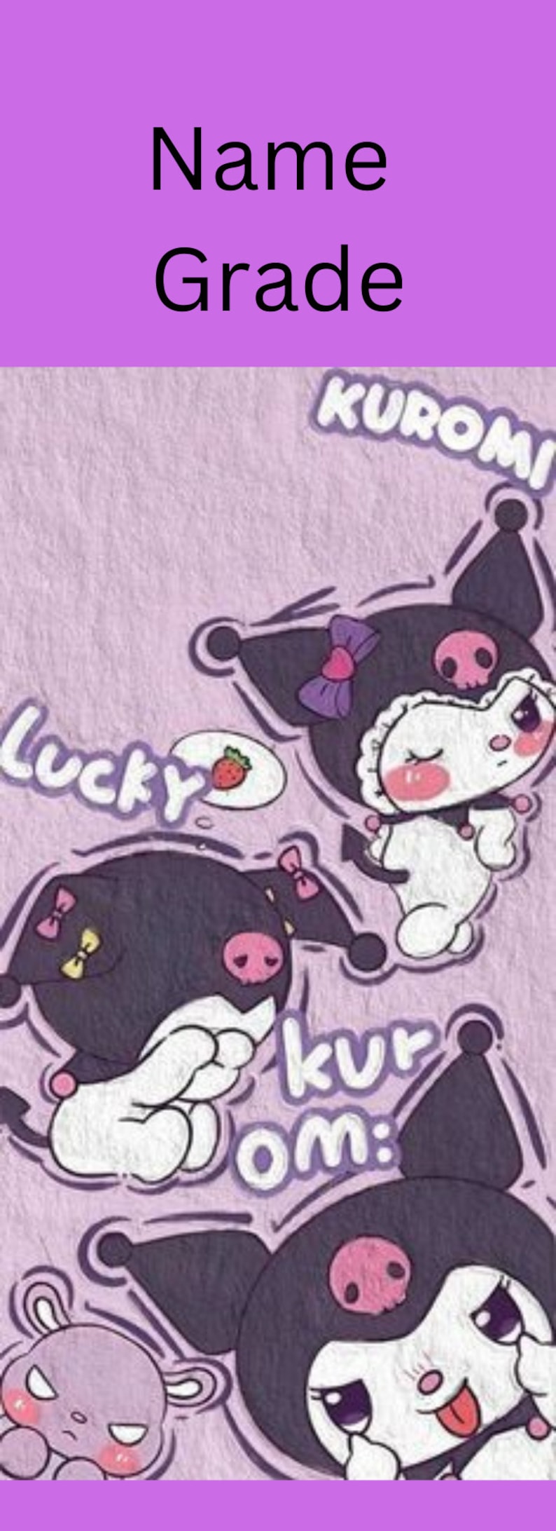 Kuromi Kawaii Anime Sanrio Custom Lables / Pegatina Escolares /daycare ...