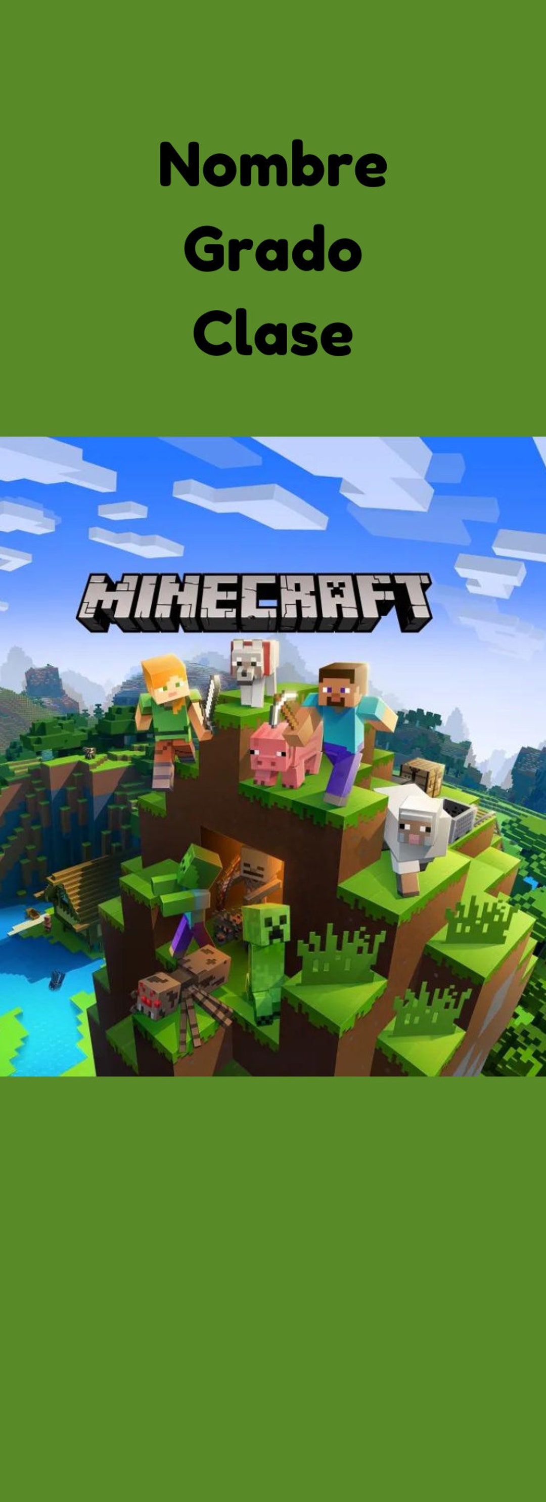 Minecraft Gamer Custom Lables / Pegatina Escolares /daycare Labels ...