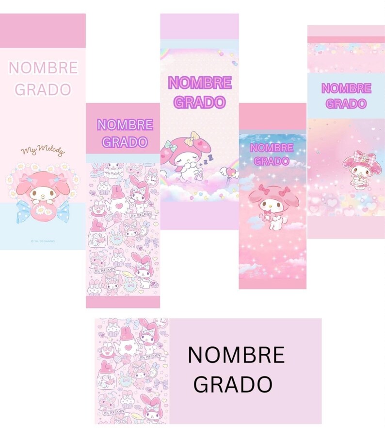 Melody Kawaii Anime Sanrio Custom Lables / Pegatina Escolares /daycare ...