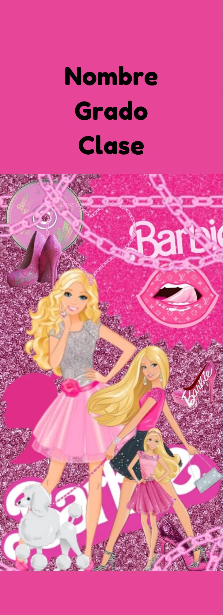 Barbie Labels Escolares Custom Lables / Pegatina Escolares /daycare ...