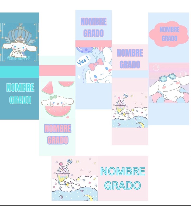 Cinammon Sanrio Anime Kawaii Custom Lables / Pegatina Escolares ...