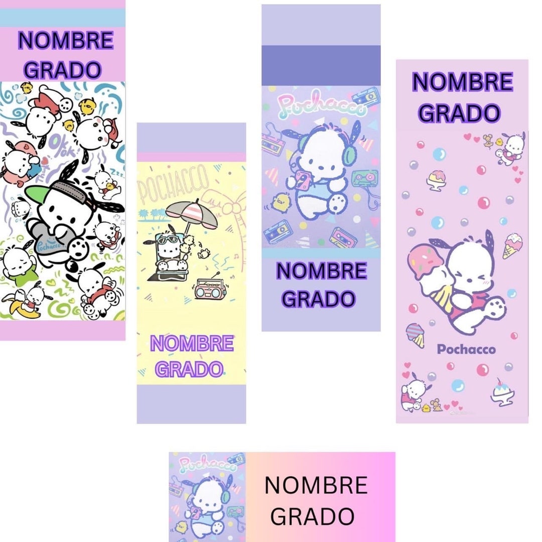 Pochacco Sanrio Anime Kawaii Custom Lables / Pegatina Escolares ...